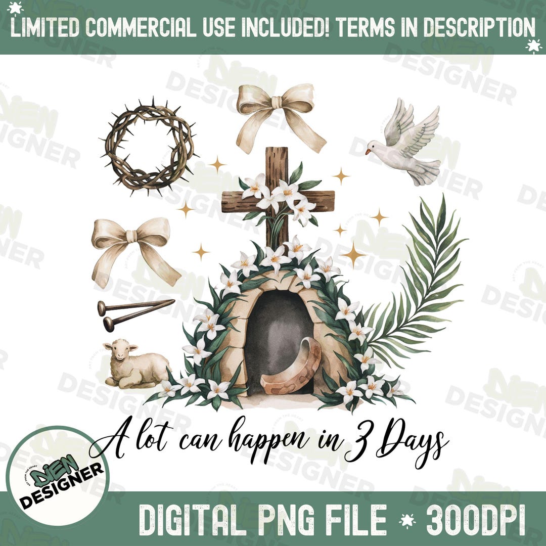 Christian Easter PNG, A Lot Can Happen in Three Days Png, Coquette ...