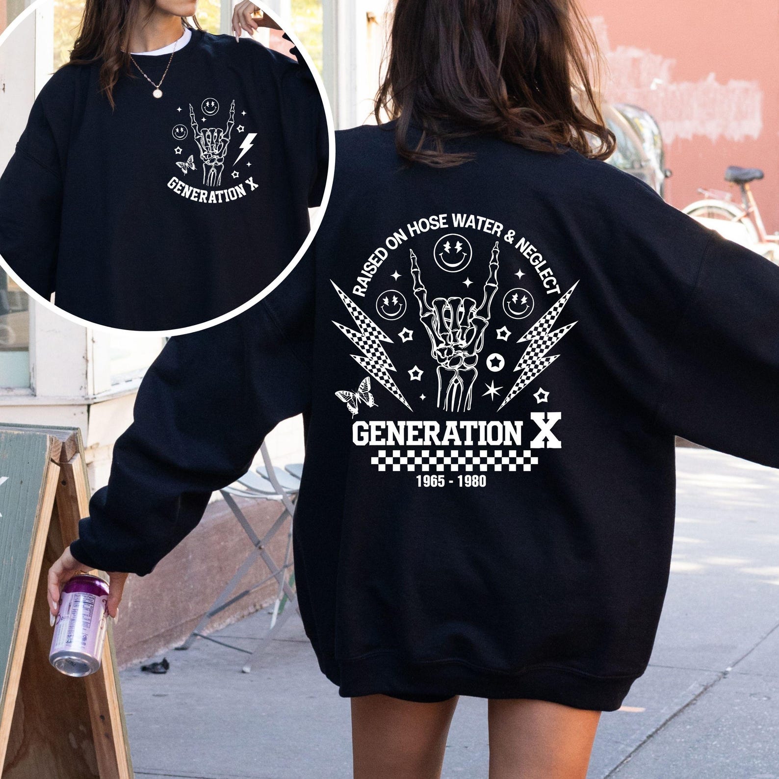 Gen X Skeleton Hands PNG, Funny Generation X Png, Raised on Hose Water ...