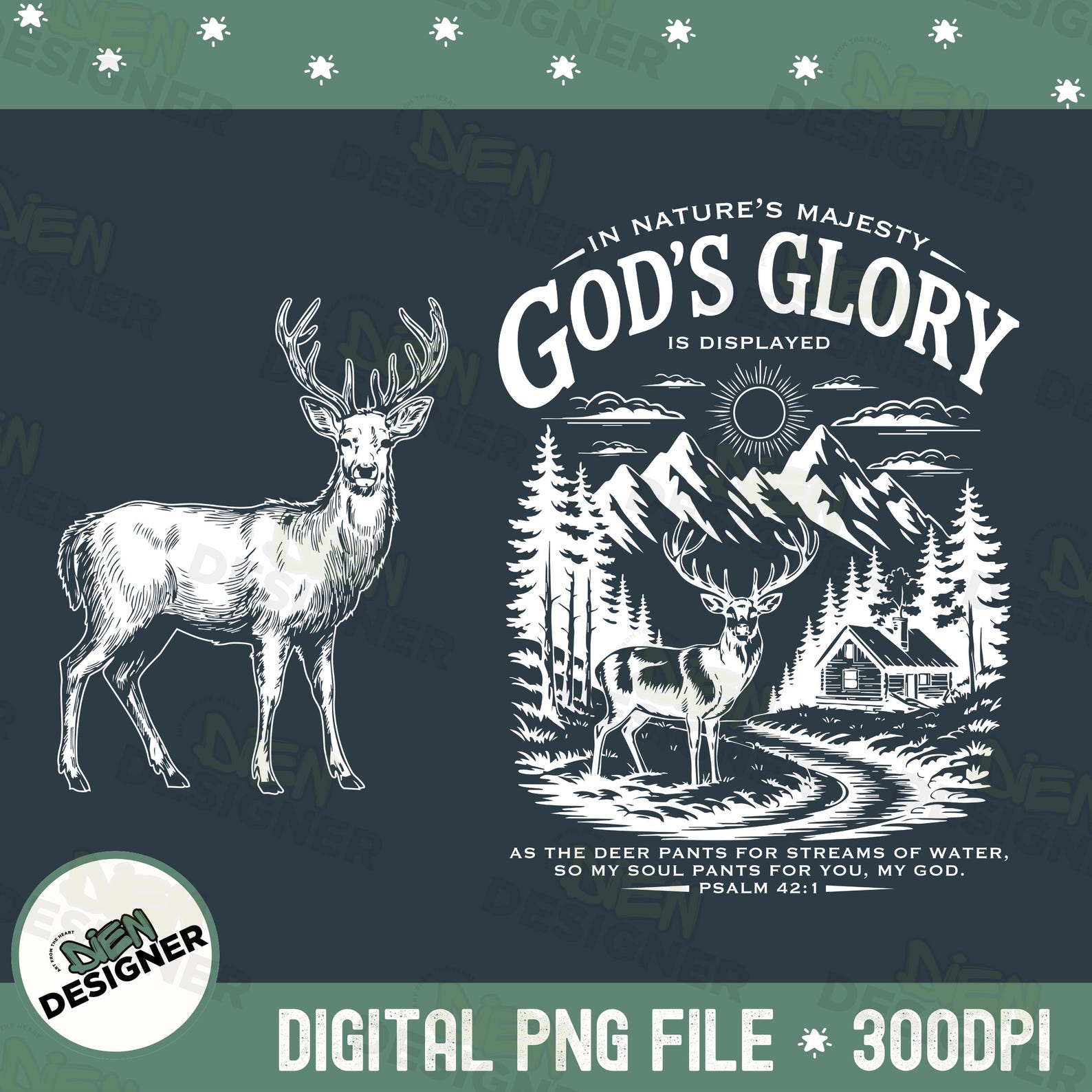Christian Deer Shirt PNG, Faith Based Hunting Sublimation Design, Bible ...