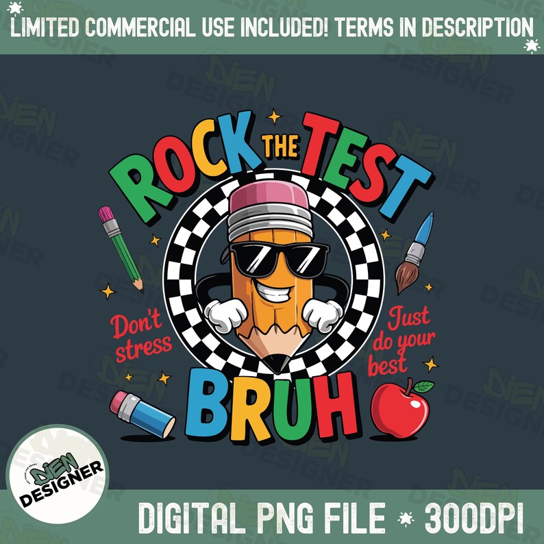 Rock the Test PNG, Groovy STAAR Testing Day PNG, You Got This School ...
