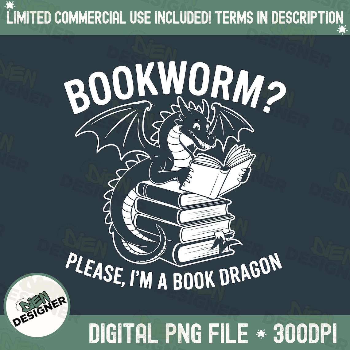 Dragon Book Lover PNG SVG, Fantasy Reading Dragon Shirt Design, Cute ...