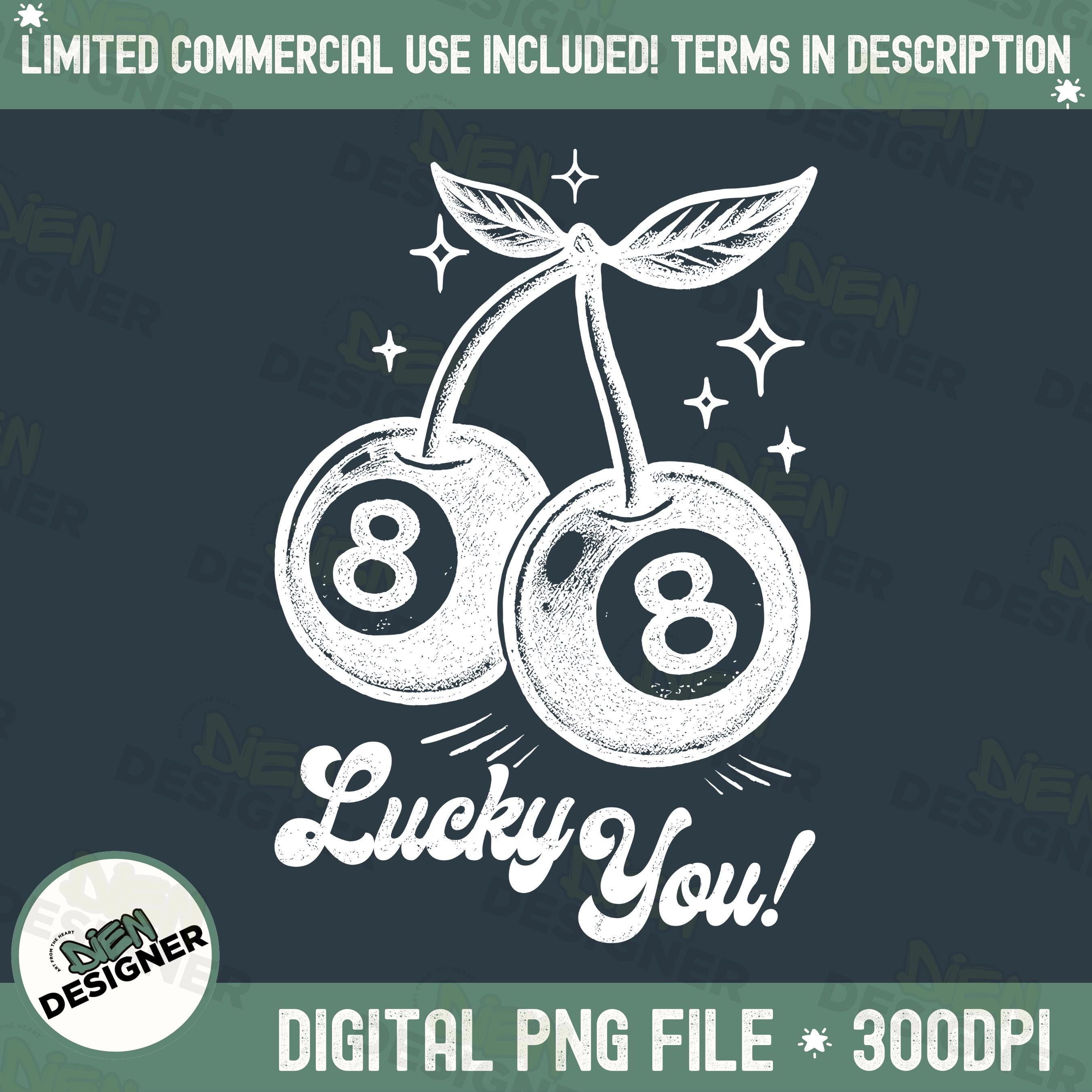 Cherry 8 Ball PNG, Lucky You Tattoo Sublimation PNG, Retro Rockabilly ...