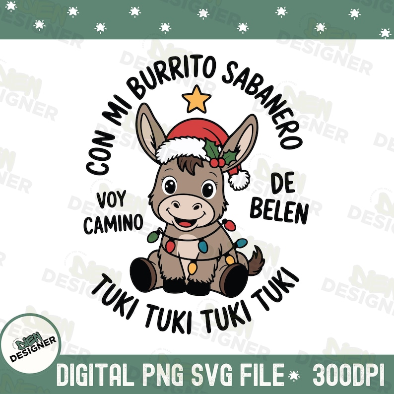 Mi Burrito Sabanero PNG SVG, Feliz Navidad Mexican Christmas PNG Design ...