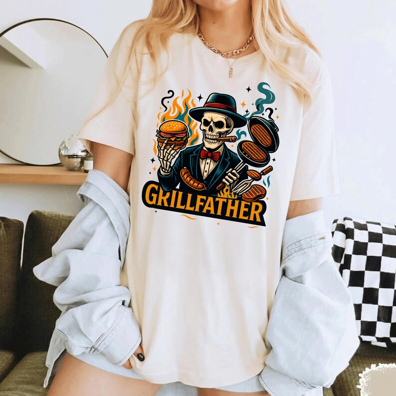 Funny Grill Father Png, Dad Joke Grillfather Png, Snarky Skeleton Dad ...