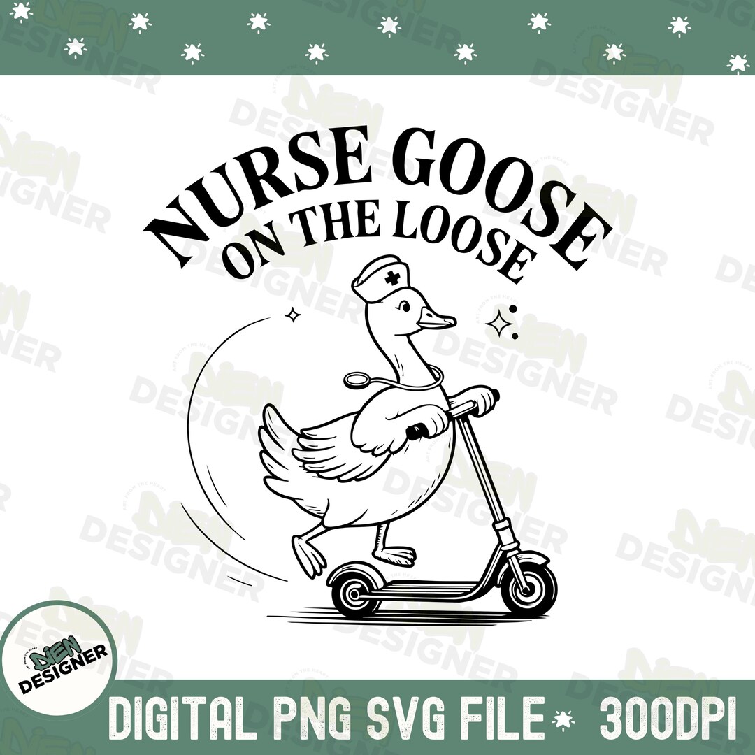 Nurse Goose PNG SVG, Pediatric RN Goose Png, Cute Hospital Goose Png ...