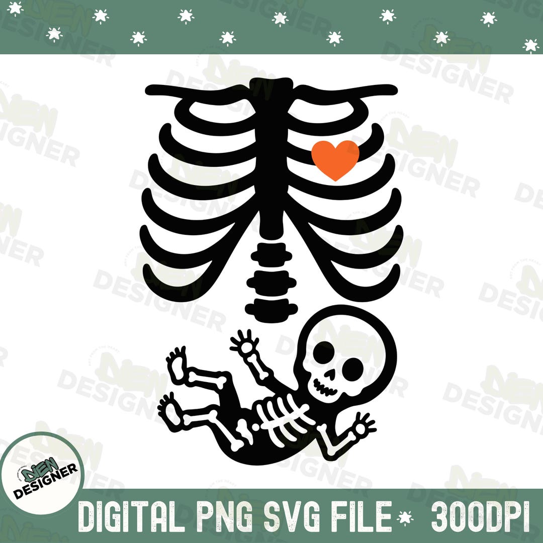 Skeleton Pregnant PNG SVG, Skeleton Halloween Maternity Design ...