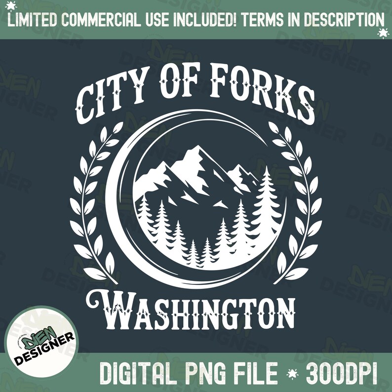 Twilight City of Forks PNG SVG, Vampire Washington Town Sublimation ...
