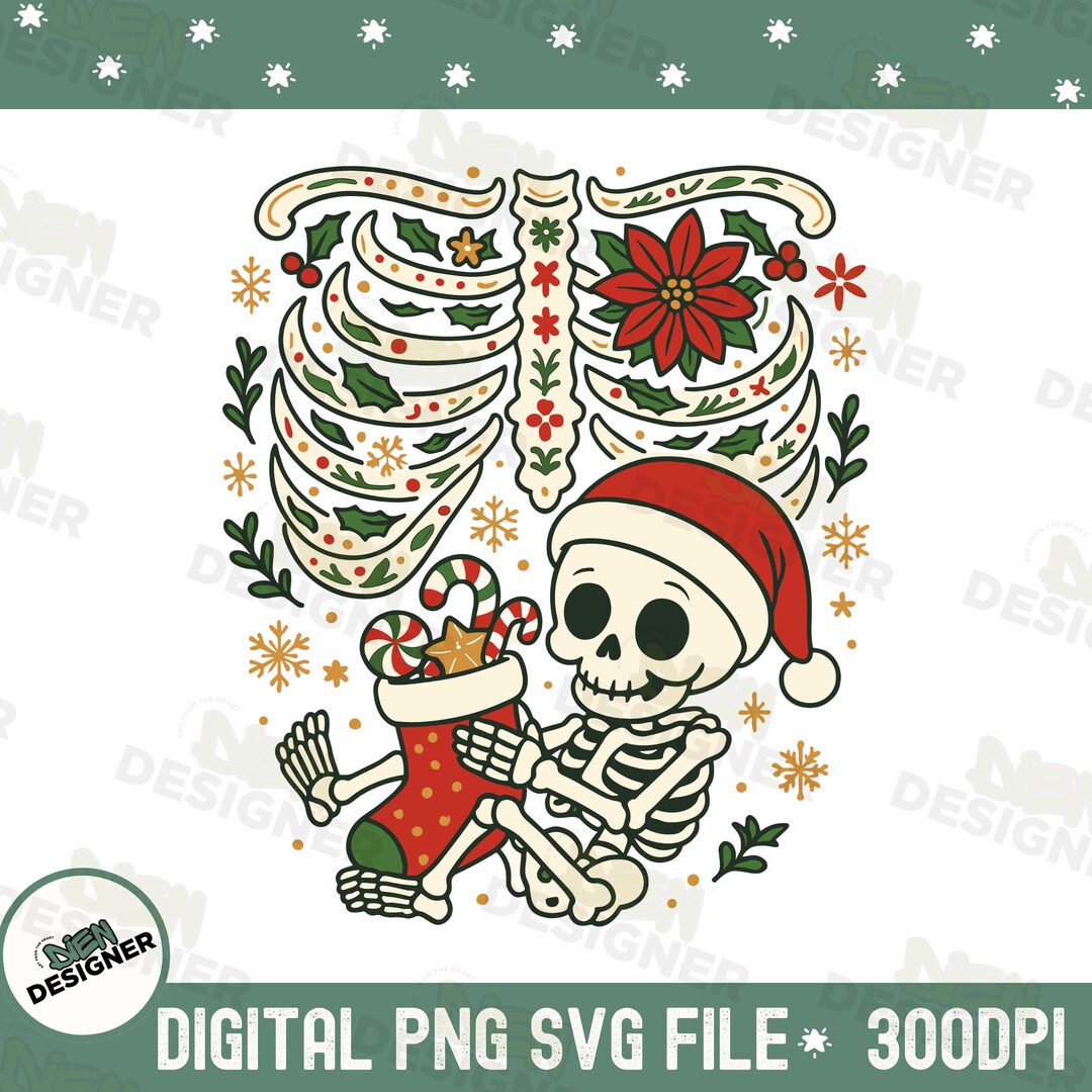 Pregnant Skeleton Christmas PNG SVG, Baby Announcement Xmas PNG, Funny ...