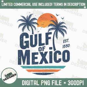 Gulf of Mexico PNG, Gulf Retro Coast Png, Texas Alabama Mississippi ...