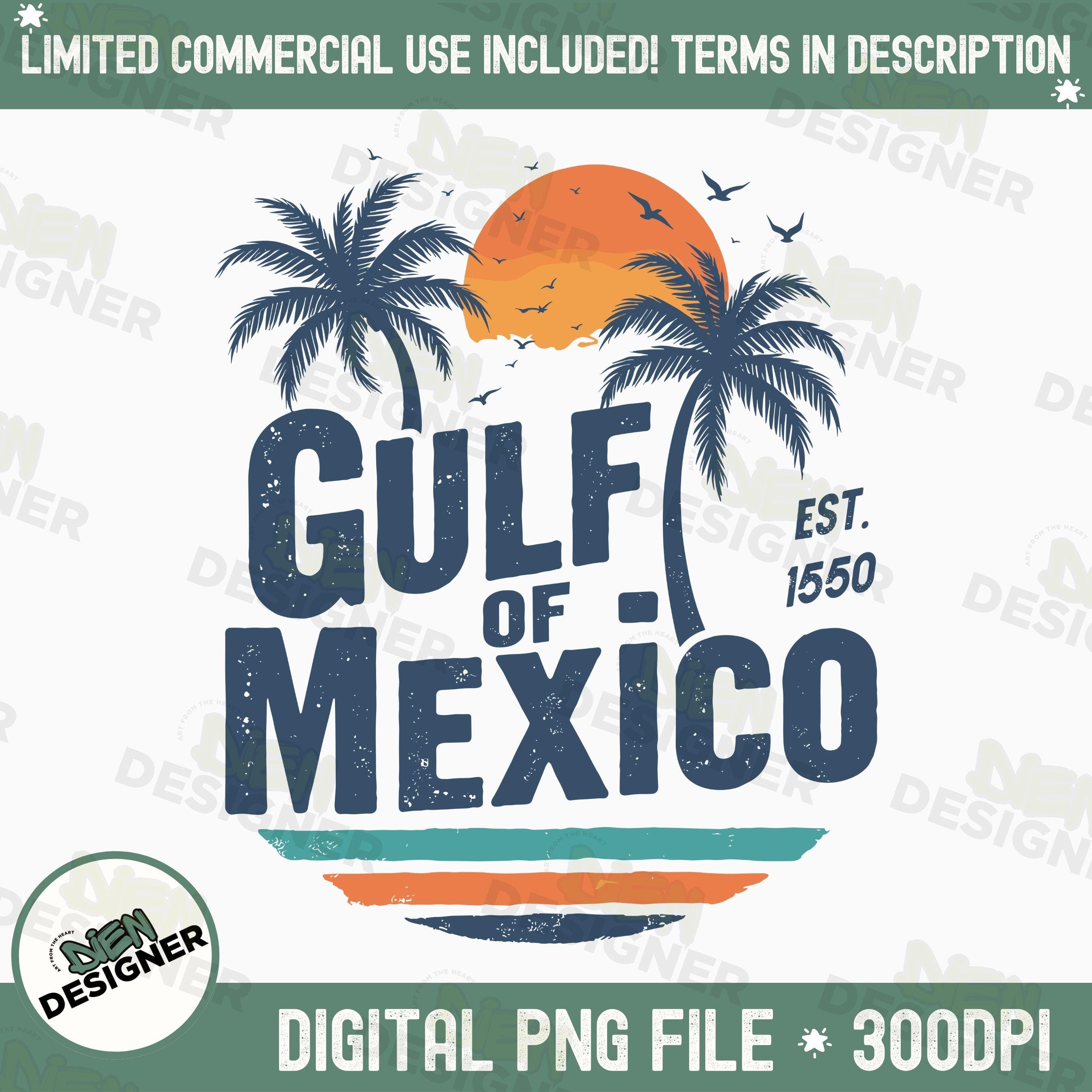 Gulf of Mexico PNG, Gulf Retro Coast Png, Texas Alabama Mississippi ...