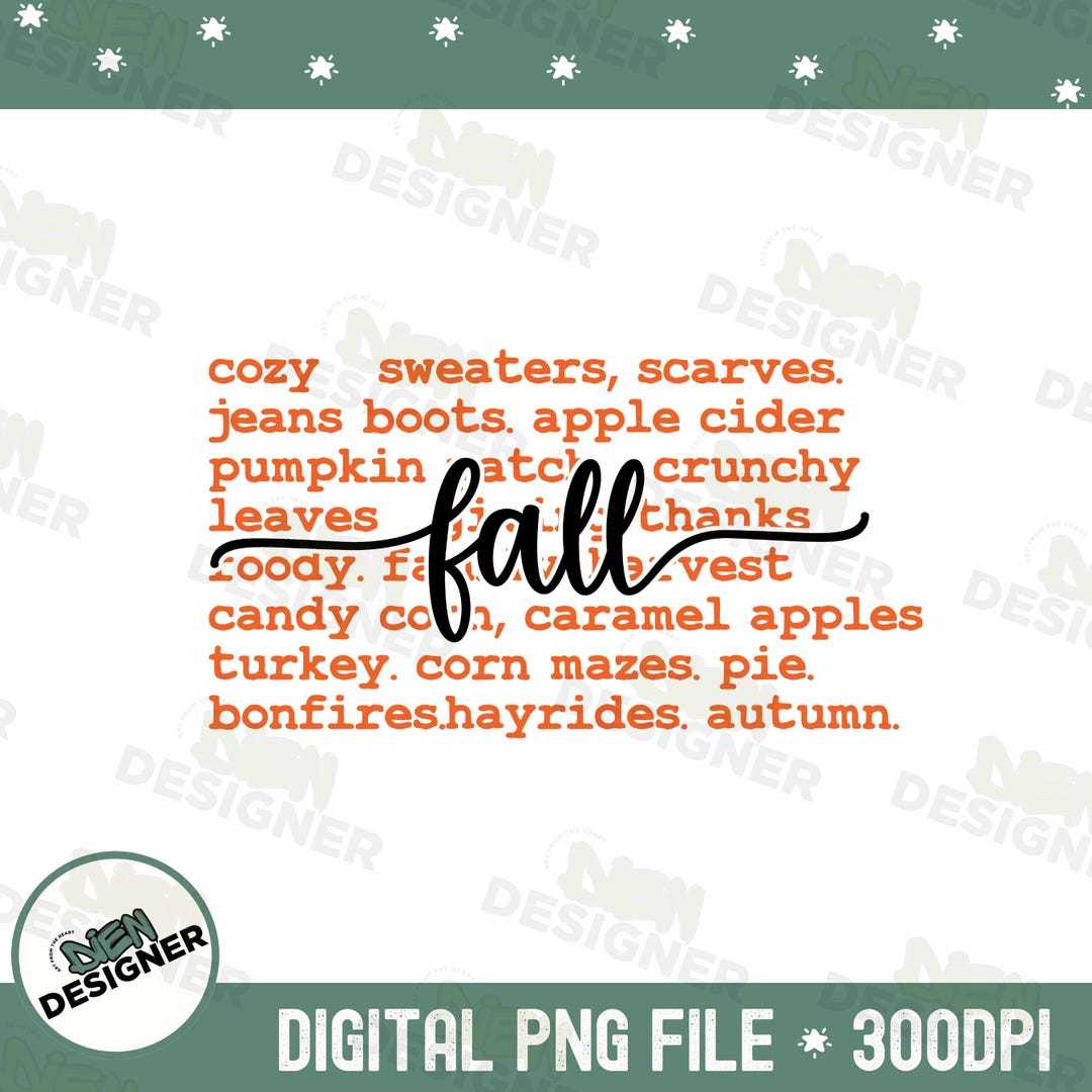 Fall Leaves PNG, Autumn Vibes PNG Design, Cozy Fall Sublimation ...