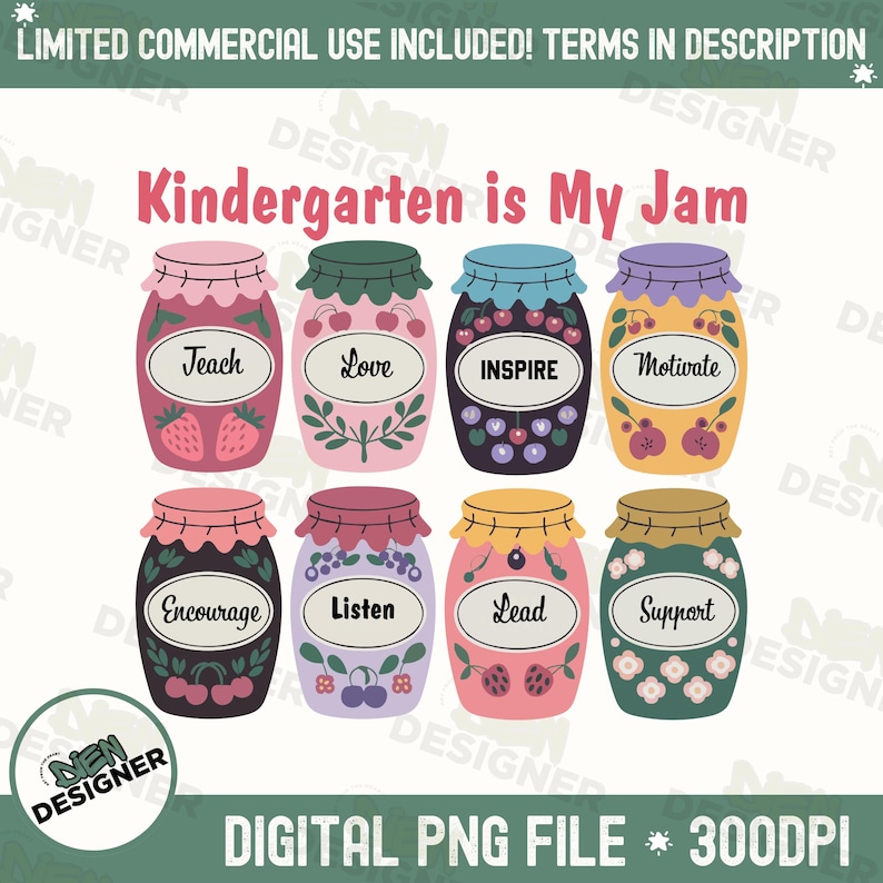Kindergarten is My Jam PNG, Teacher PNG, Back to School Sublimation ...