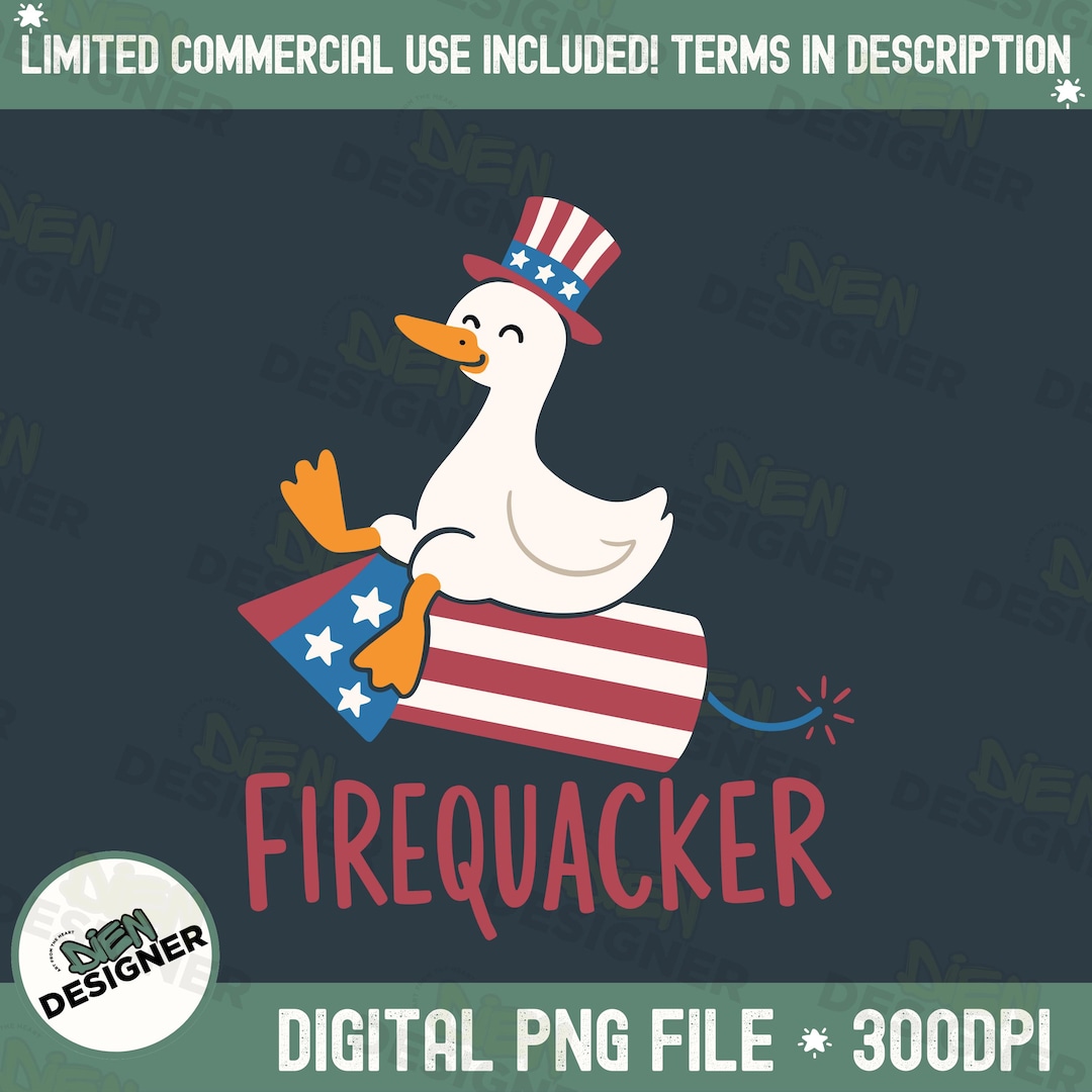 Firequacker PNG, Funny Goose 4th of July Sublimation Design, Patriotic ...
