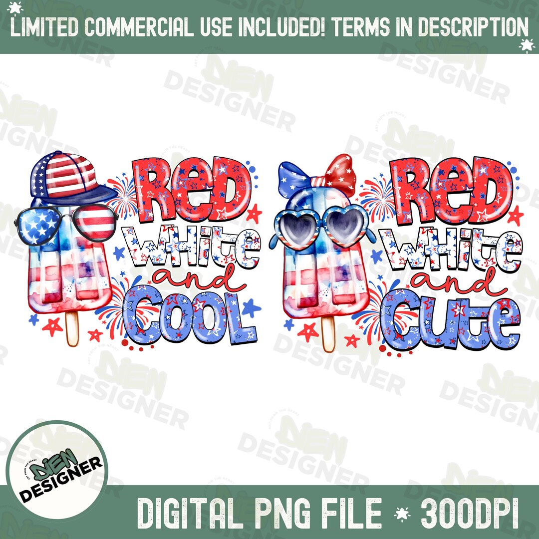 Boy Girl 4th of July Kids PNG, Patriotic Ice Cream Brushstroke Design ...