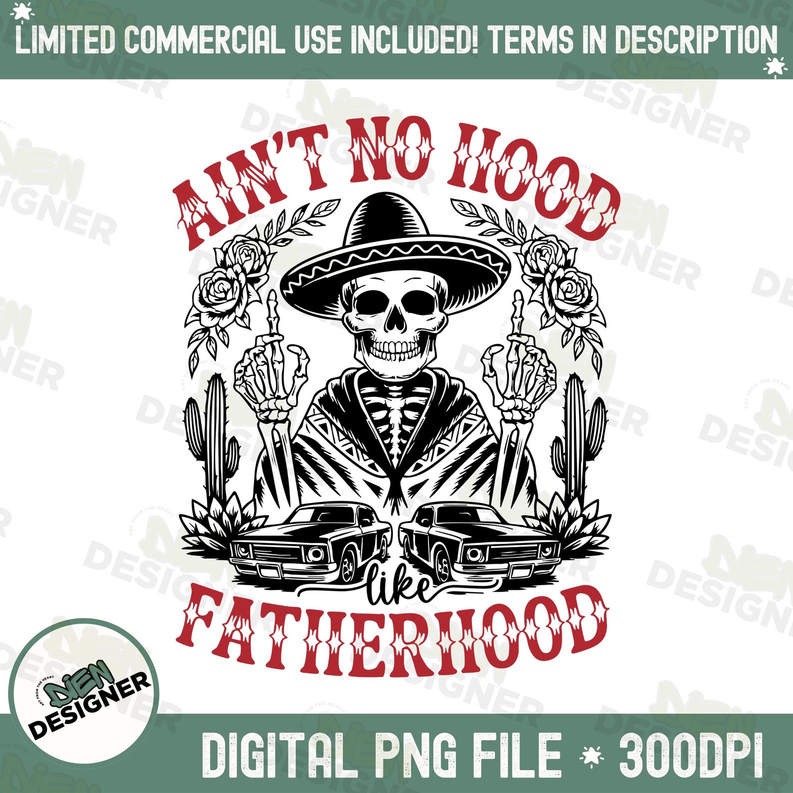 El Papa Mas Chingon PNG, Funny Chicano Dad Shirt Design, Ain't No Hood ...