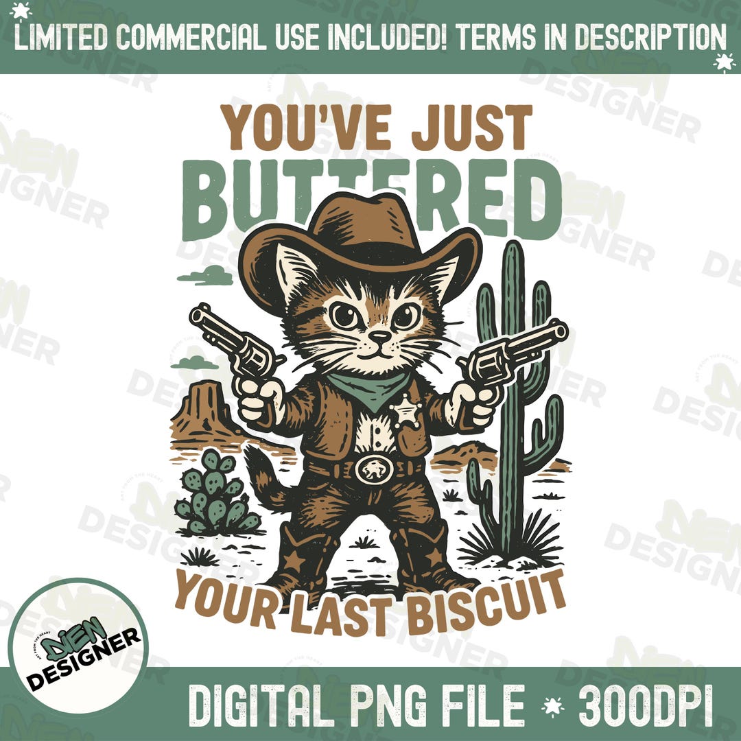 Funny Western Cat PNG, Retro Cowboy Meme PNG, Country Saying ...