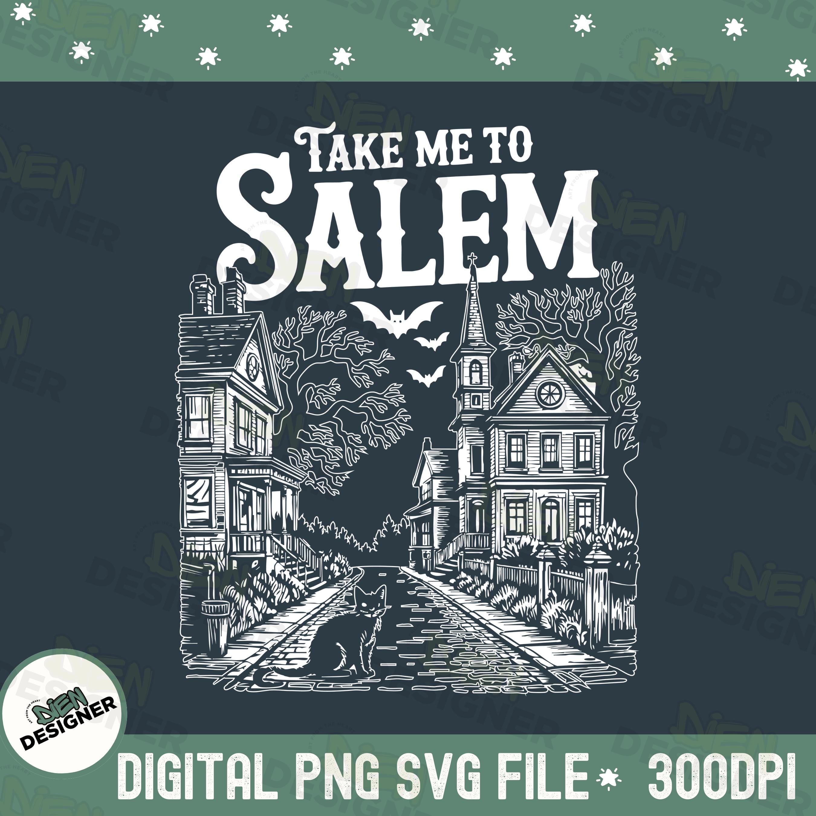 Take Me to Salem PNG, Retro Vintage Halloween Shirt PNG, Witchy Salem ...