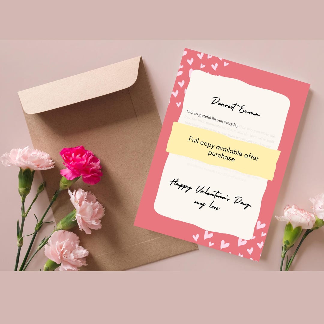 Editable Valentine's Day Letter for Couples - Etsy