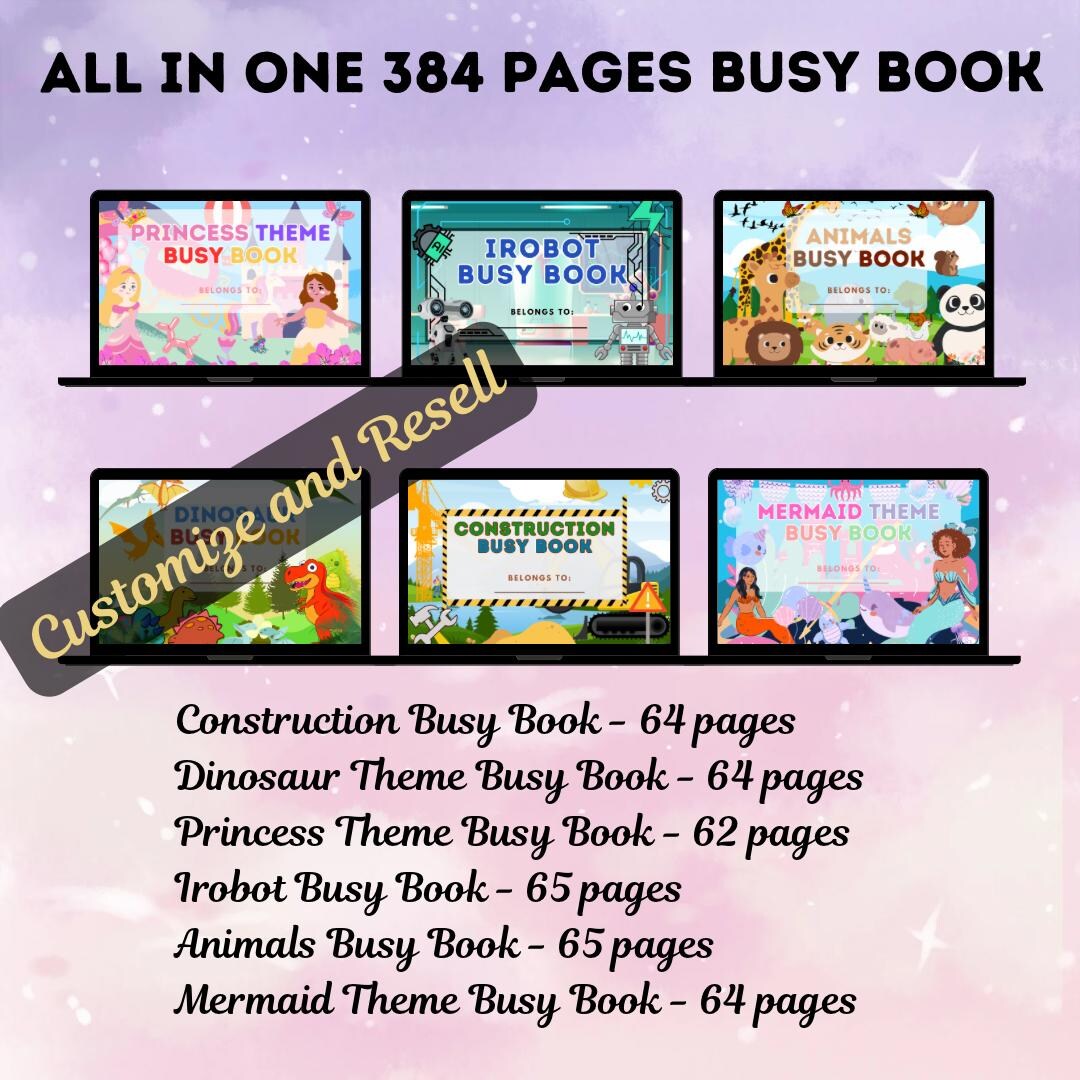 Busy Book Bundle, Printable Toddler Preschool Kindergarten Activity ...