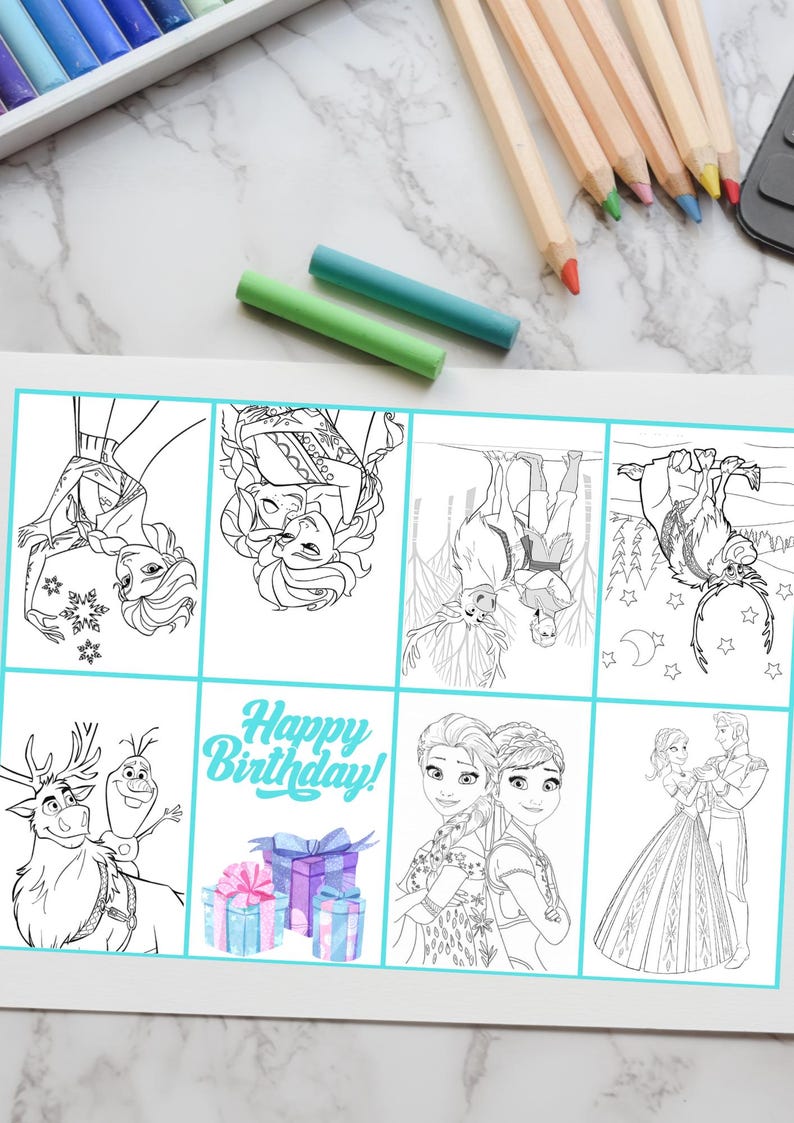 Printable Frozen Mini Coloring Book | Birthday Party Favor & Gift | PDF ...