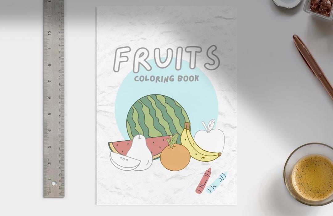 Simple Fruits Coloring Book | 22 Pages Printable | Fun Activity for ...