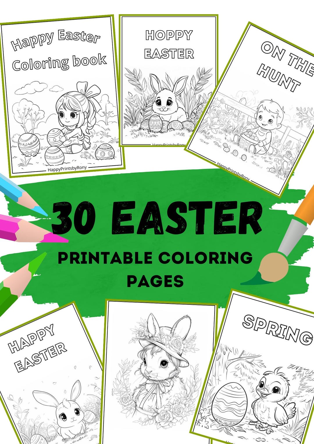 Printable Easter Coloring Book | 30 Fun Pages for Kids | Instant ...