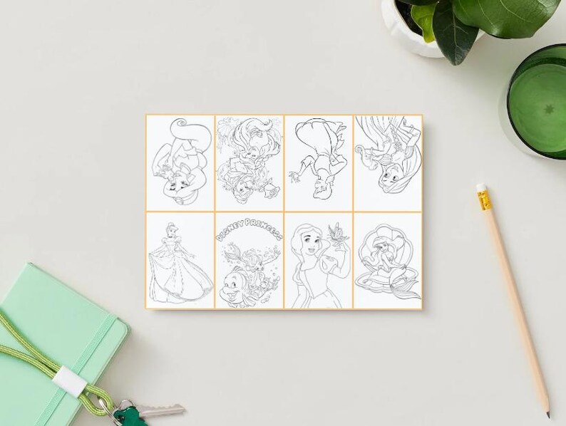 Printable Disney Princess Mini Coloring Book | Birthday Party Favor ...