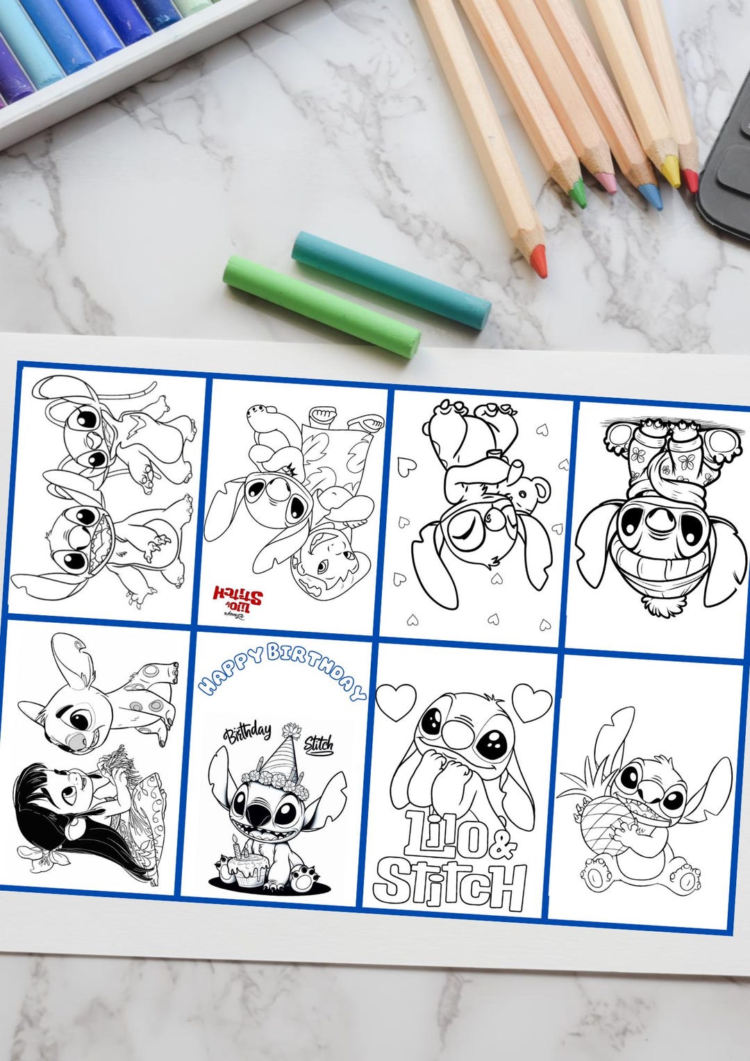 Printable Stitch Mini Coloring Book | Birthday Party Favor & Gift | PDF ...