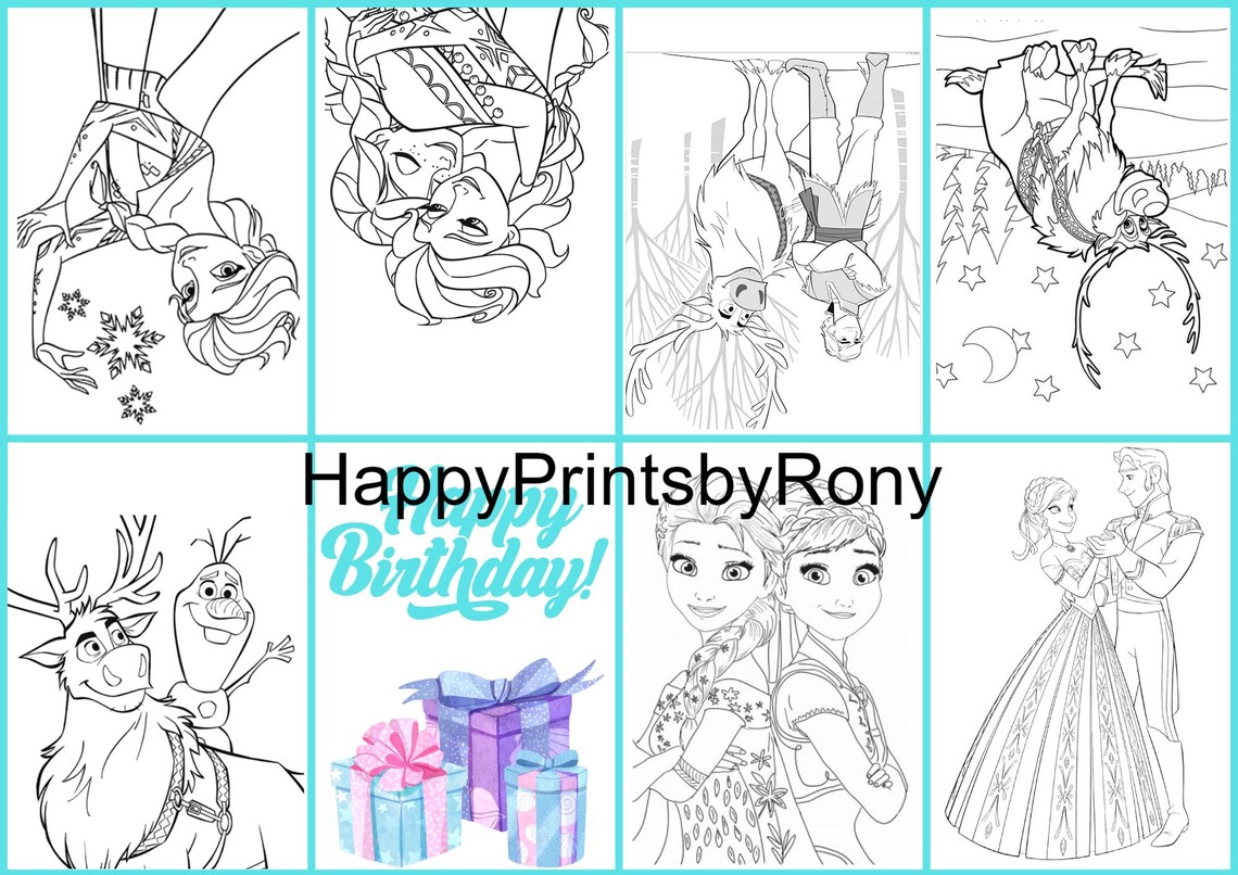 Printable Frozen Mini Coloring Book | Birthday Party Favor & Gift | PDF ...