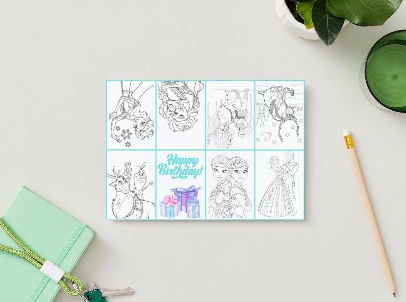 Printable Frozen Mini Coloring Book | Birthday Party Favor & Gift | PDF ...