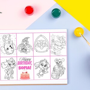 Personalized Skye PAW Patrol Birthday Coloring Book | Editable Canva ...