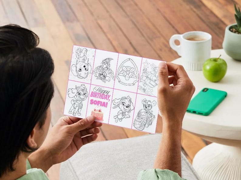Personalized Skye PAW Patrol Birthday Coloring Book | Editable Canva ...