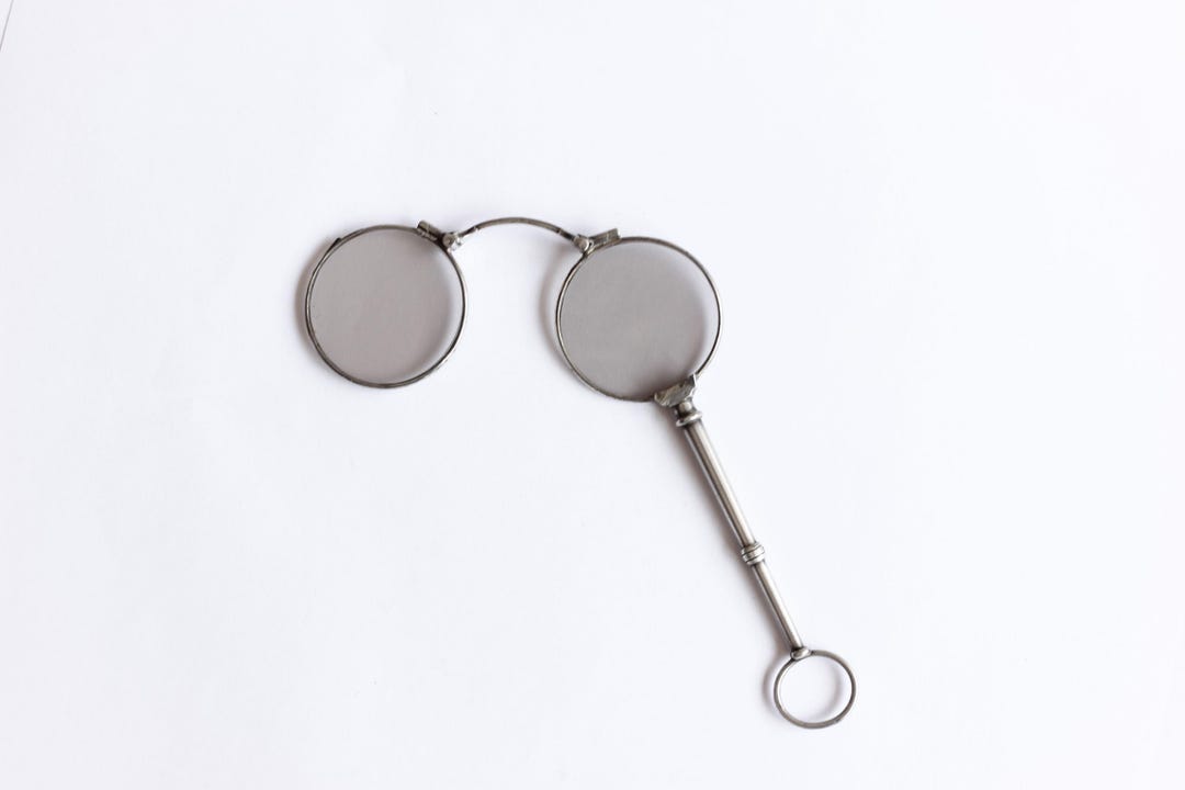 Antique Silver Lorgnette French Folding Sun Glasses 19th Century ...