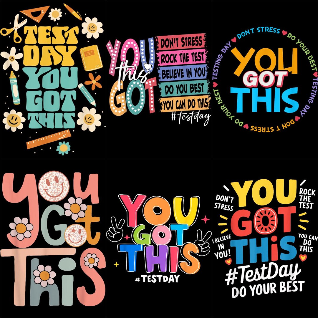 Test Day Motivation Digital PNG Designs Bundle – Inspirational Designs ...