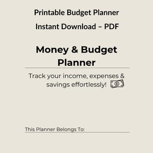 Money and Budget Planner Printable | 6 Pages | Monthly, Weekly and ...