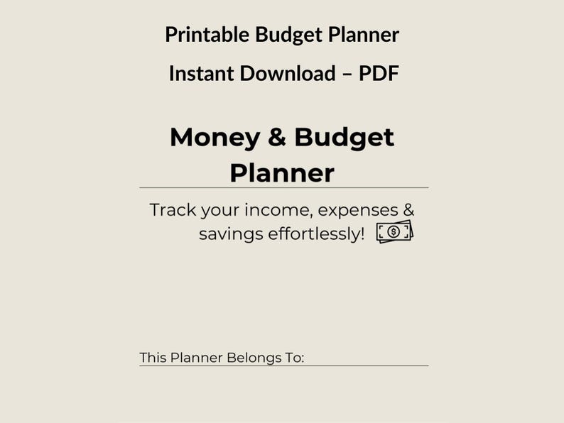 Money and Budget Planner Printable | 6 Pages | Monthly, Weekly and ...