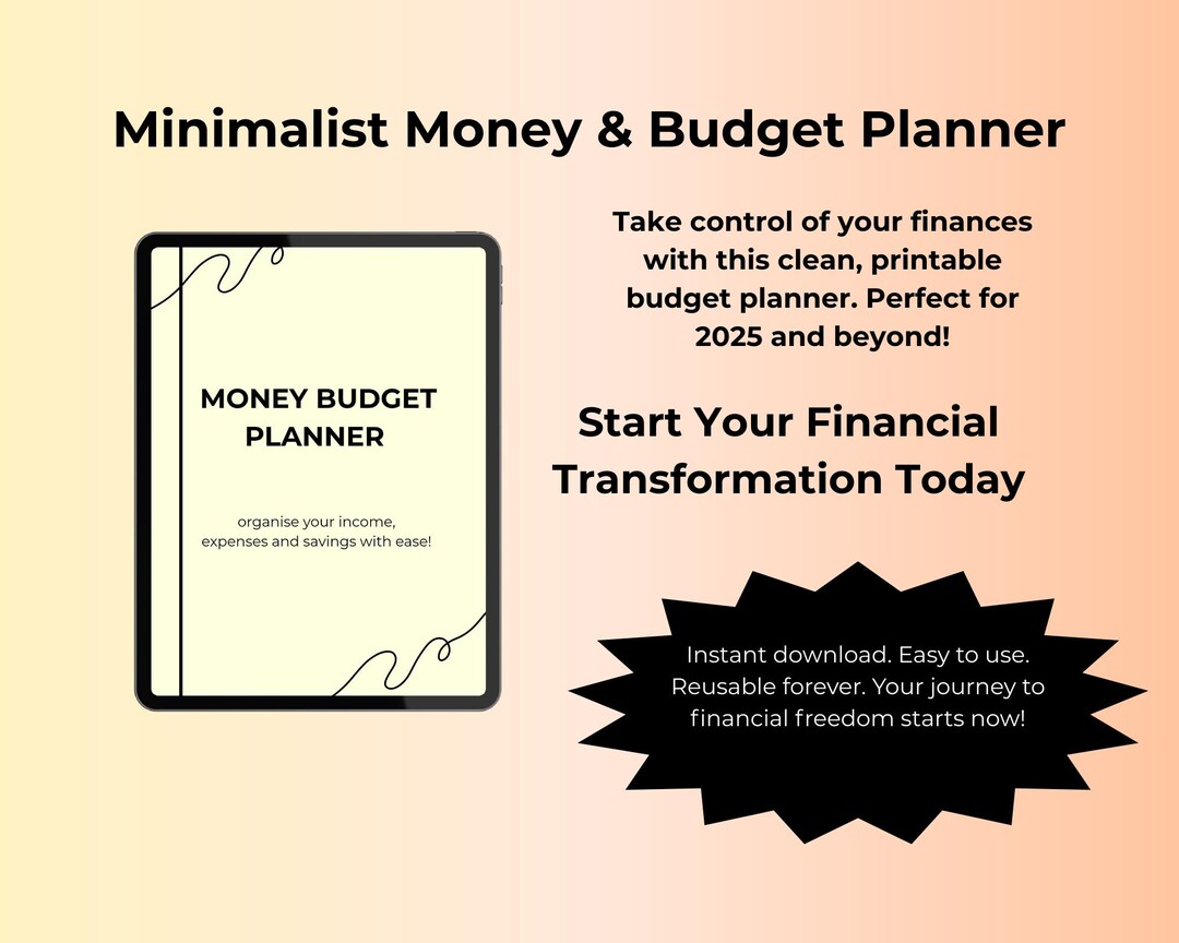 Money Budget Planner Printable | Track Expenses, Income & Savings ...