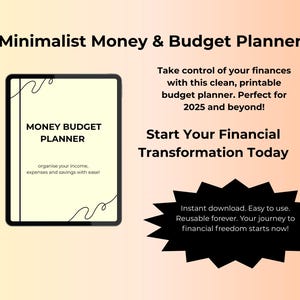 Money Budget Planner Printable | Track Expenses, Income & Savings ...