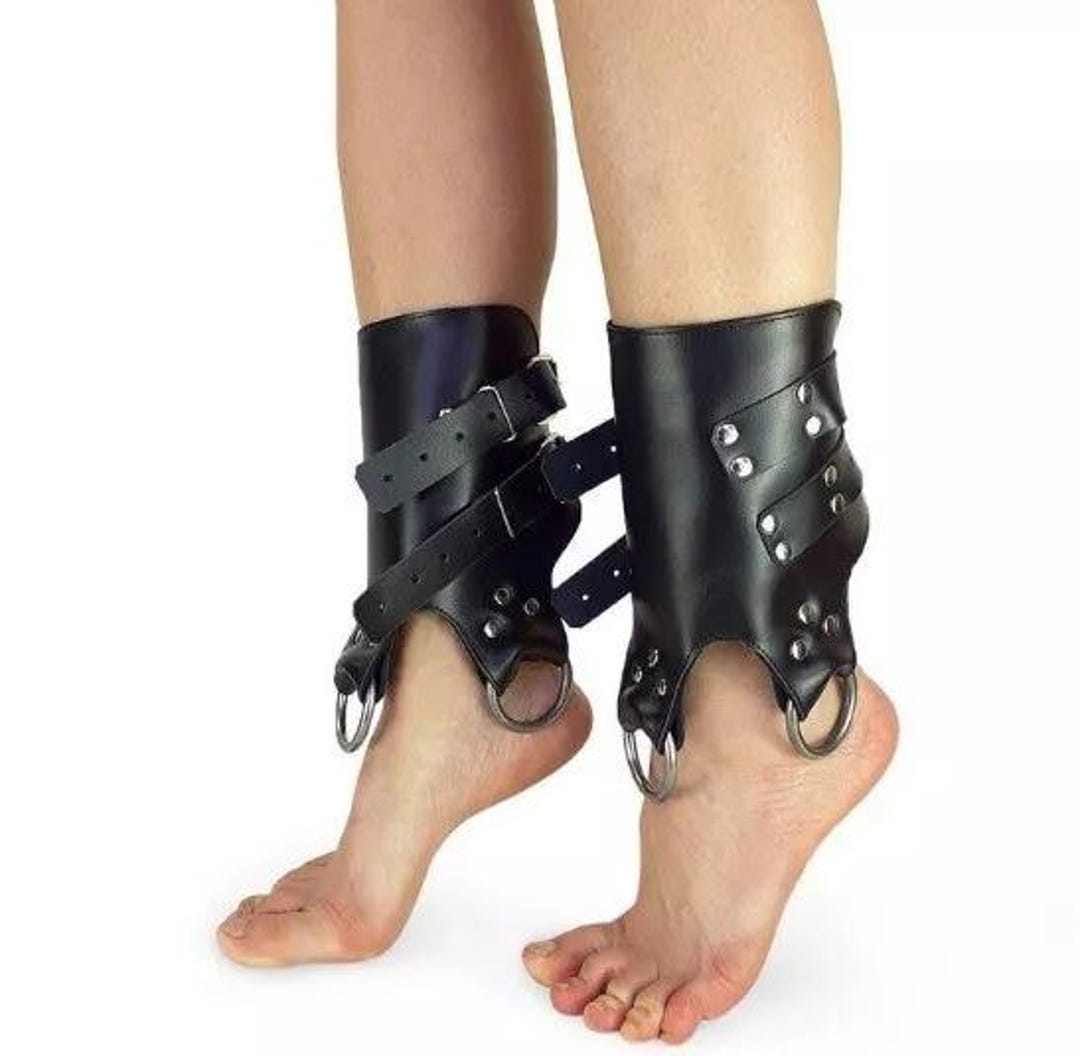 Genuine Real Leather Ankle Suspension Bondage Cuffs Heavy Duty ...