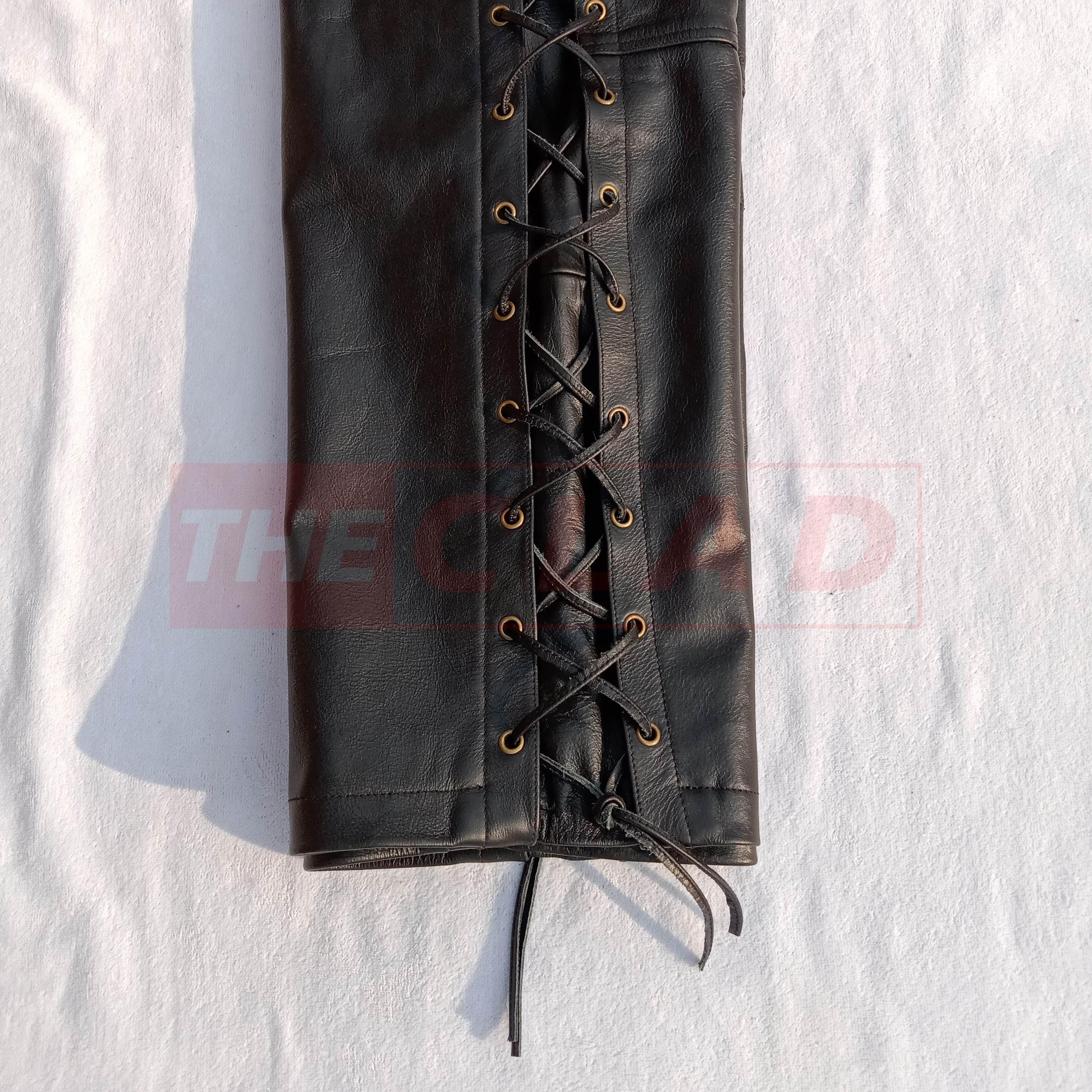 Men’s Black Lace up Leather Pant - Side Laced Pants - Men Leather Pants ...