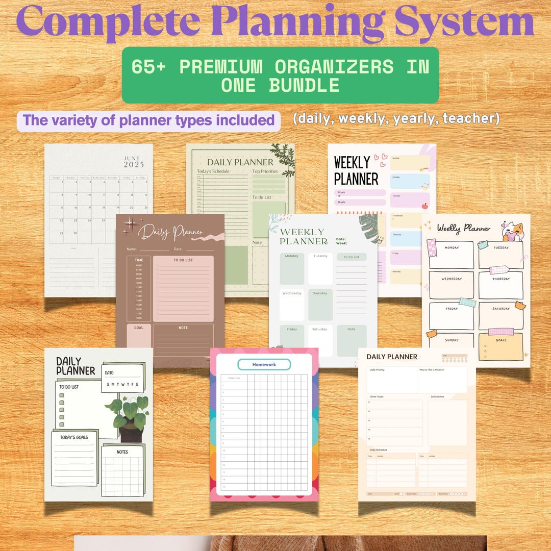 Ultimate Printable Planner Bundle | 65+ Premium Organizers | Daily ...