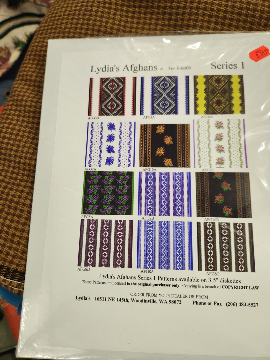 Lydia's Afghans Series 1 Patterns Available on 3.5" Diskettes, Passap ...