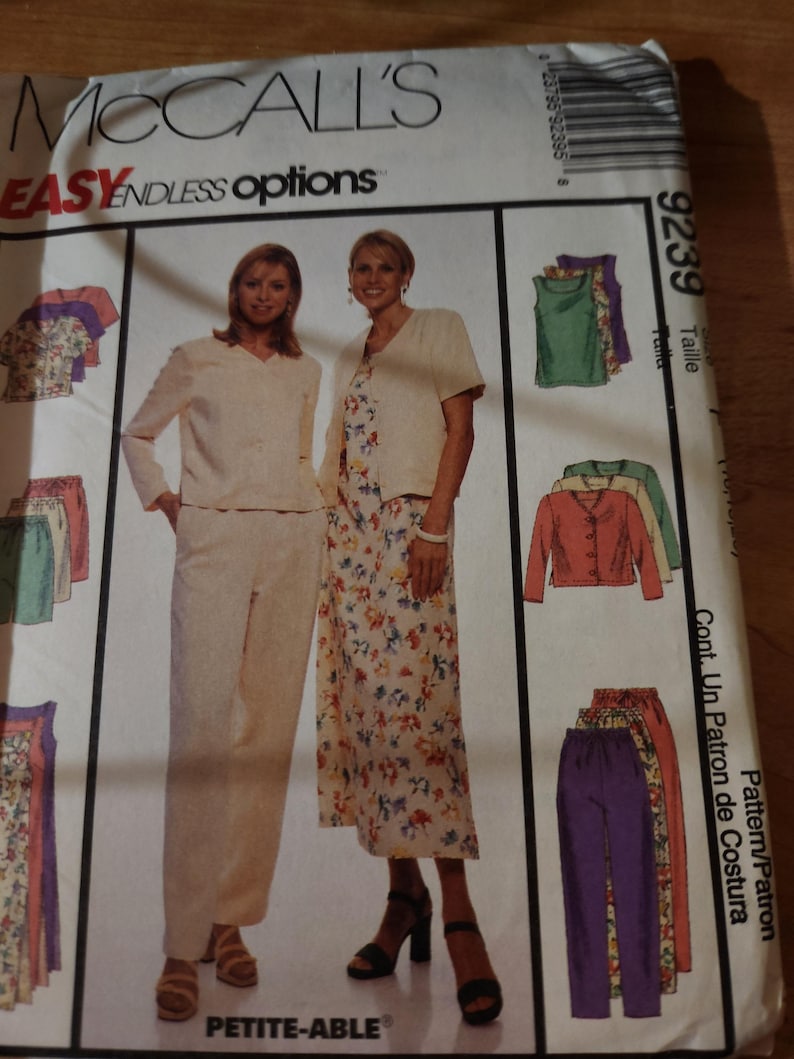 Mccall's 9239 Sewing Pattern, Dress, Blouse, Jacket, Sizes 16, 18, 10 ...