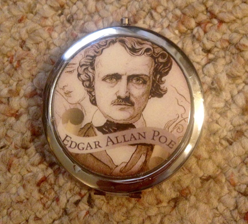 Edgar Allan Poe Compact Mirror handmade-free SHIPPING - Etsy