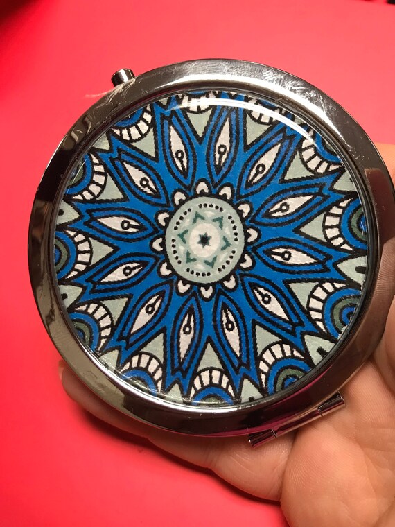 Mandala Art Image Compact Mirror handmade-free SHIPPING | Etsy