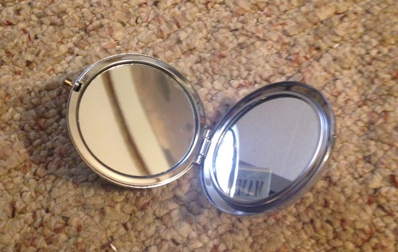 Raven Image Compact Mirror -handmade-free SHIPPING - Etsy