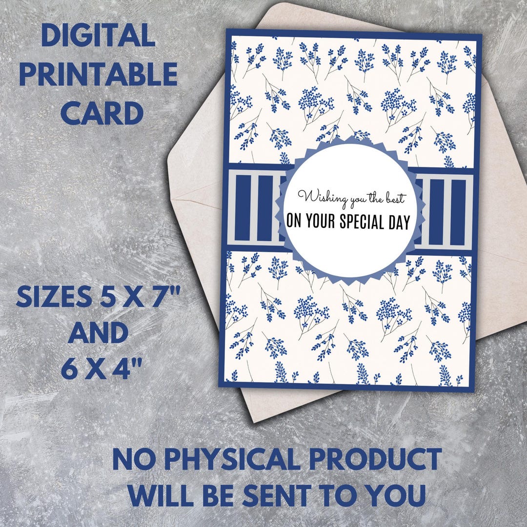 Printable Special Day Card - Digital Card - Instant Download - Best ...