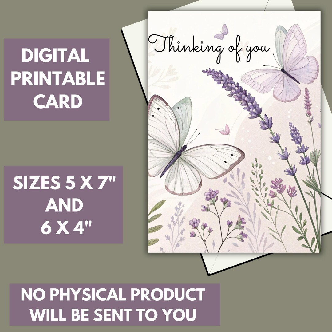 Sympathy Card Instant Download Printable Digital Card Thinking of You ...