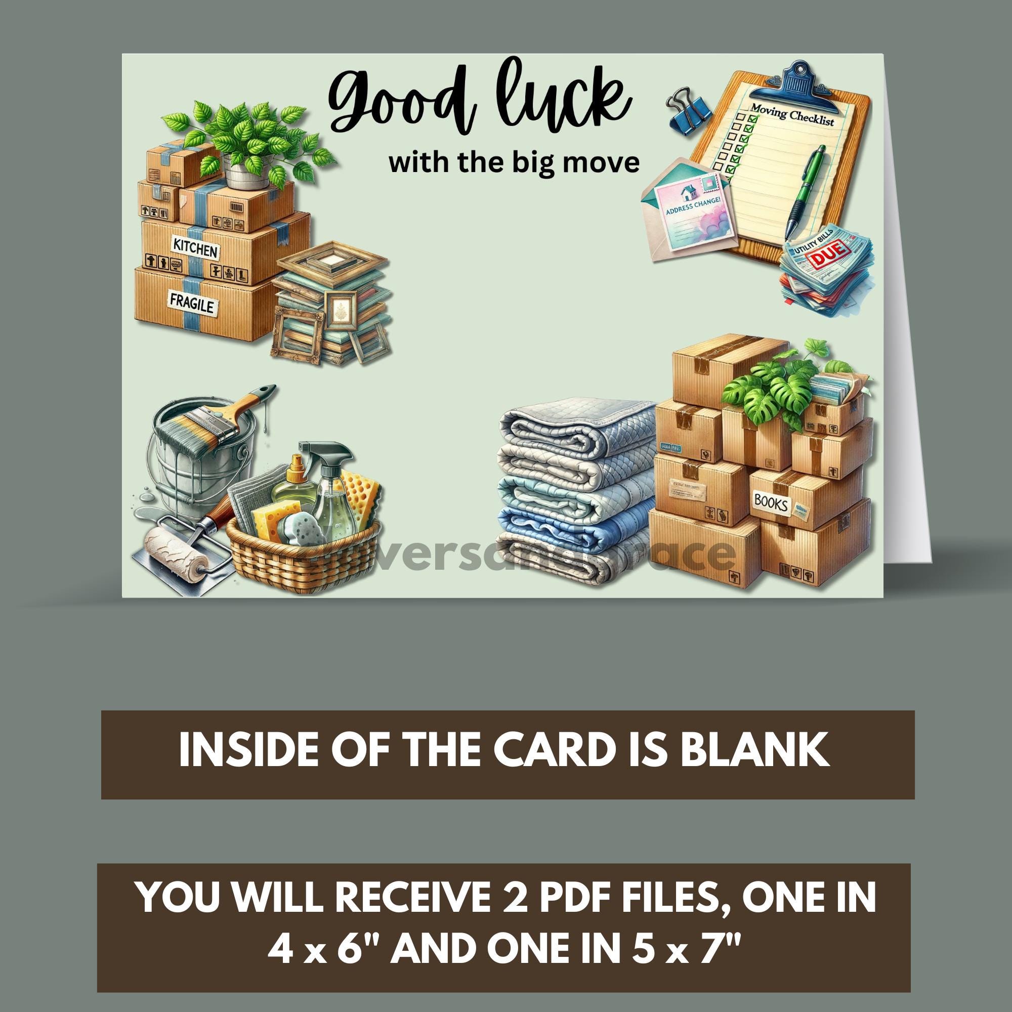 Good Luck Moving Card: Printable New Home Wish (PDF) - Etsy