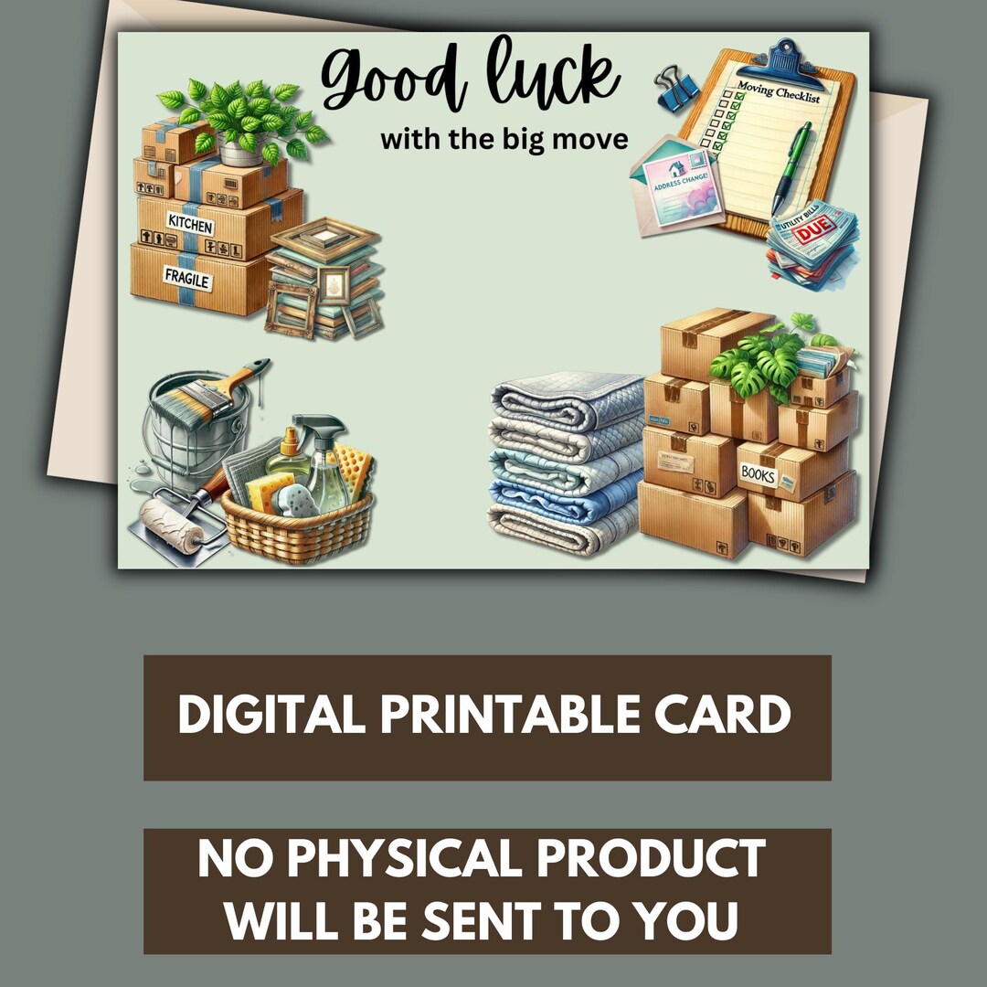 Printable Good Luck Card Instant Download Printables Digital Good Luck ...